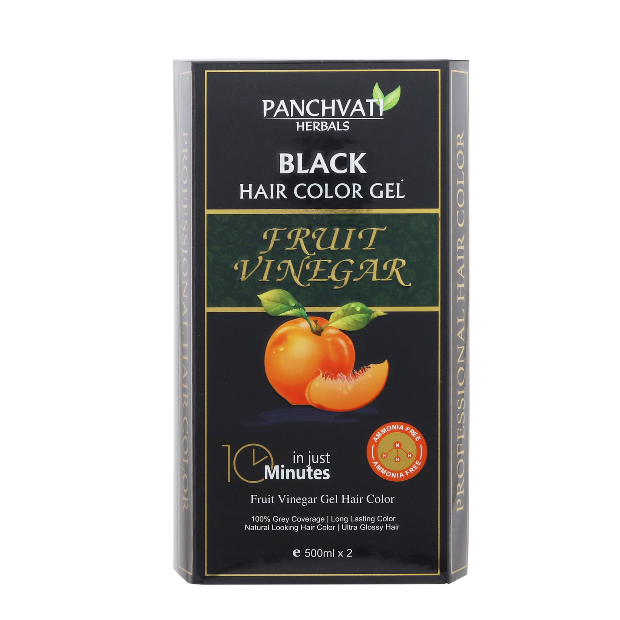 Black Hair Color Gel Fruit Vinegar (500ml x 2 = 1 Ltr) – Panchvati Herbals